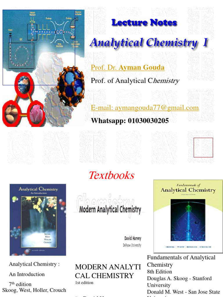 Lecture 1 Basic Tools of Abalytical Chemistry | PDF | Mass ...