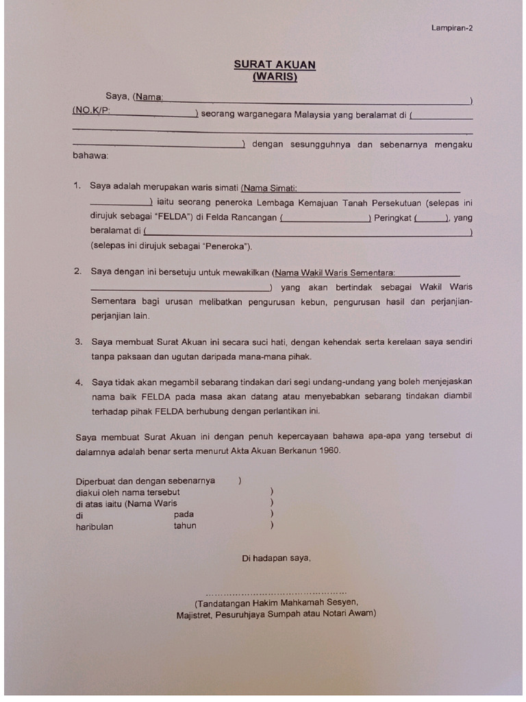 Surat Akuan Waris | PDF