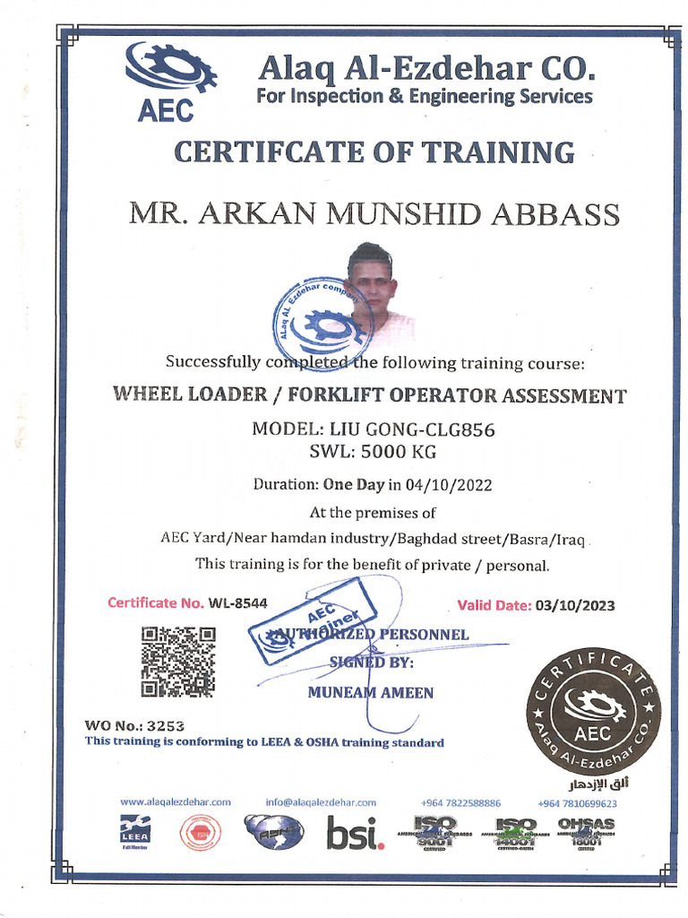 Extracted Pages From Forklift Certefecate | PDF Extracted Pages From Forklift Certefecate | PDF