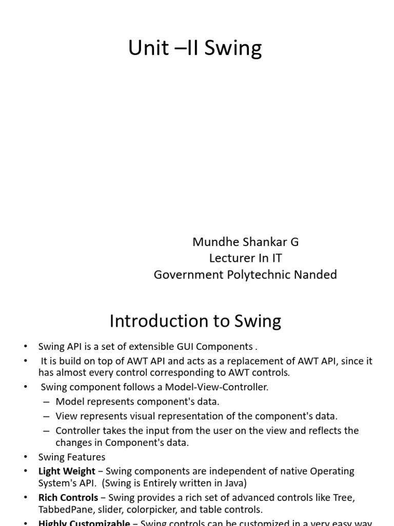 Unit - 2 | PDF | Computer Programming | Graphical User Interfaces