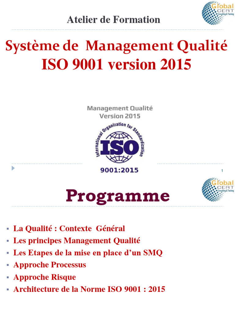 Formation ISO 9001:2015 en Management Qualité | PDF | Management de la ...