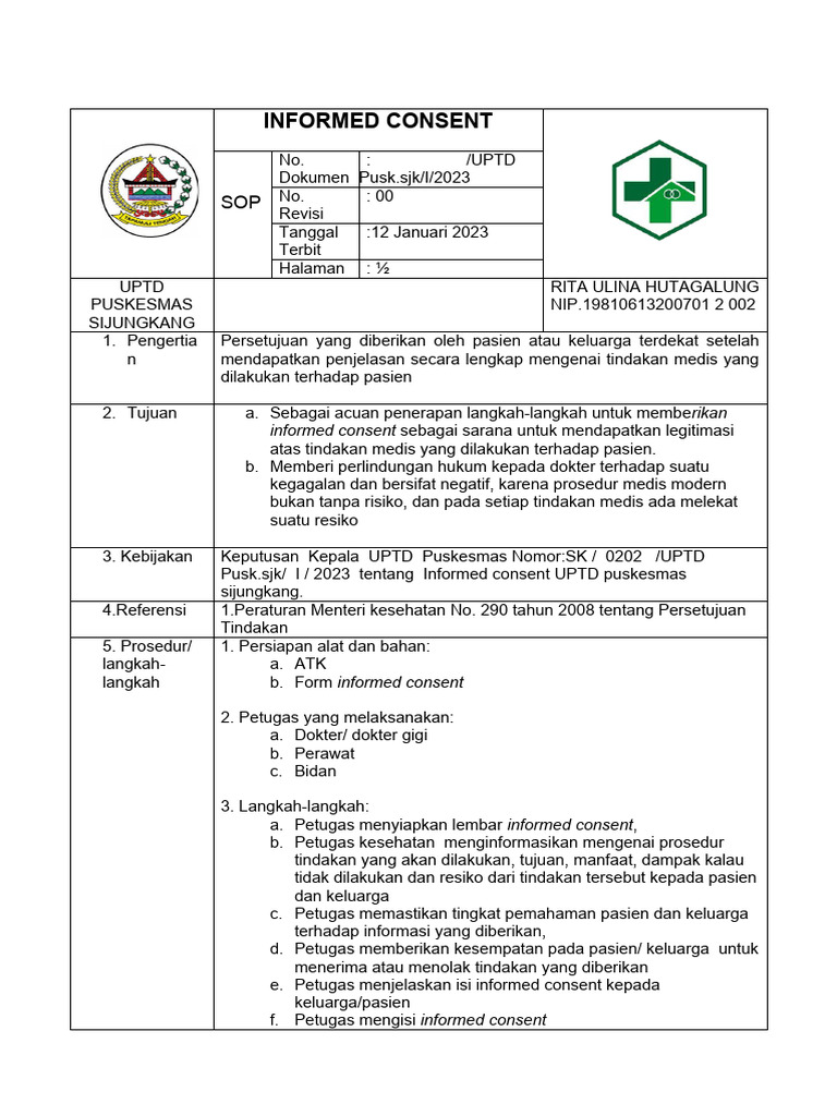Sop Informed Consent | PDF