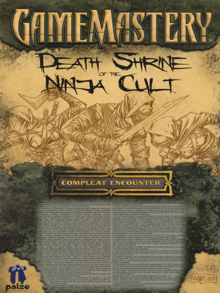 Gamemastery - Compleat Encounter - Death Shrine of The Ninja Cult | PDF