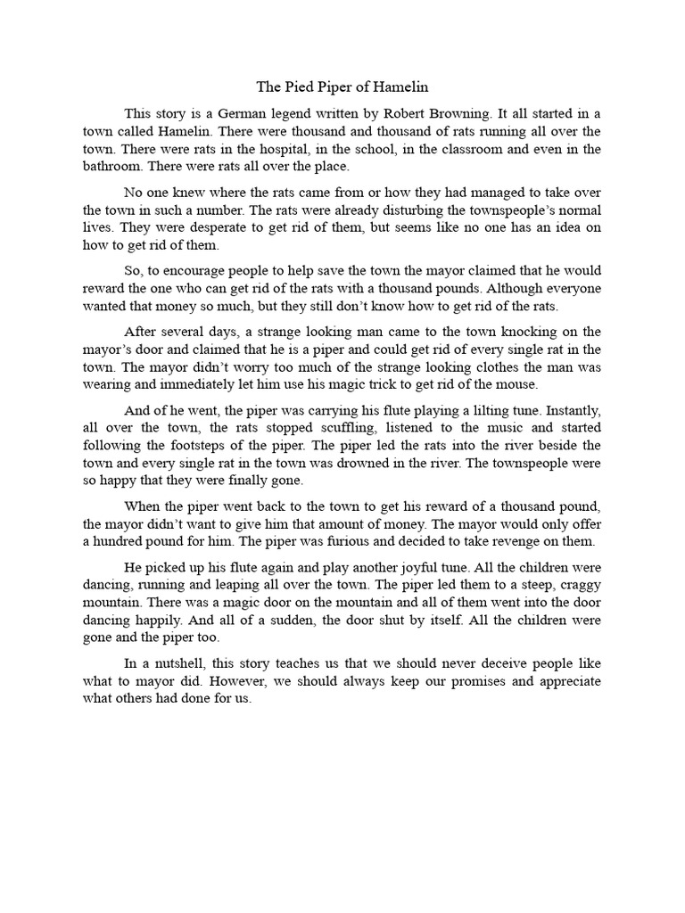 The Pied Piper of Hamelin | PDF