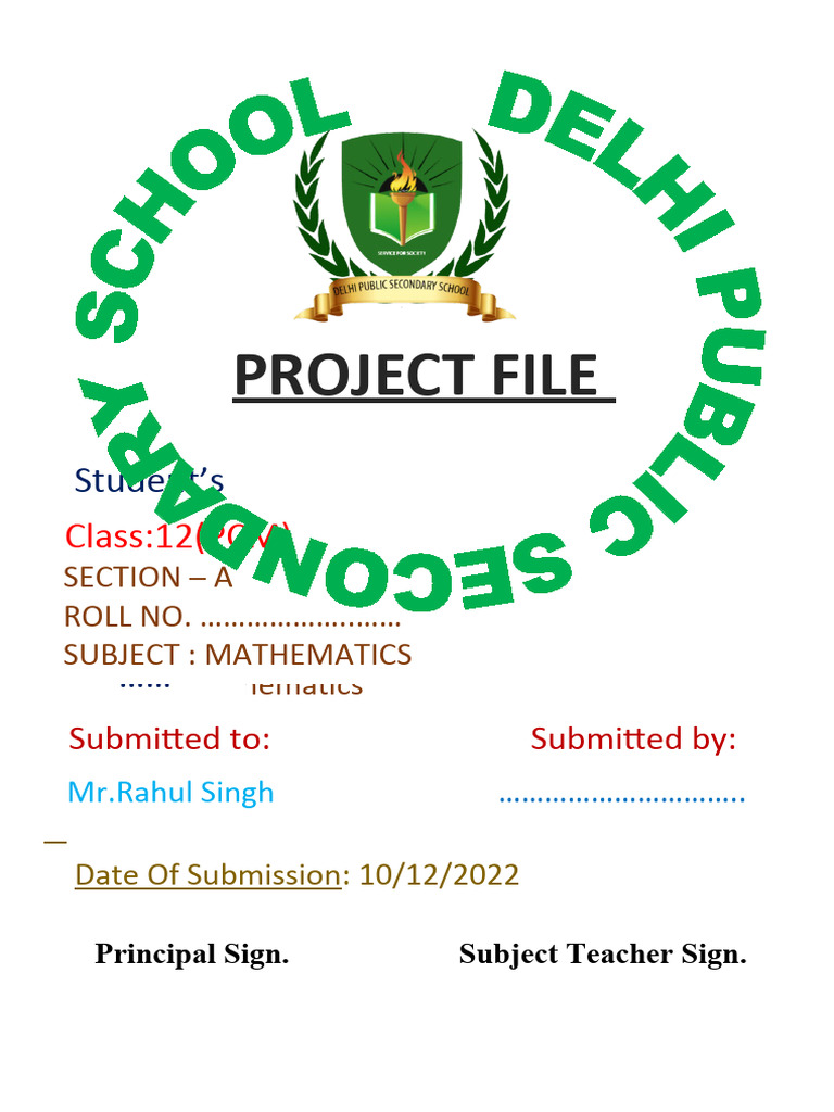 Project File Class 12pcm Pdf