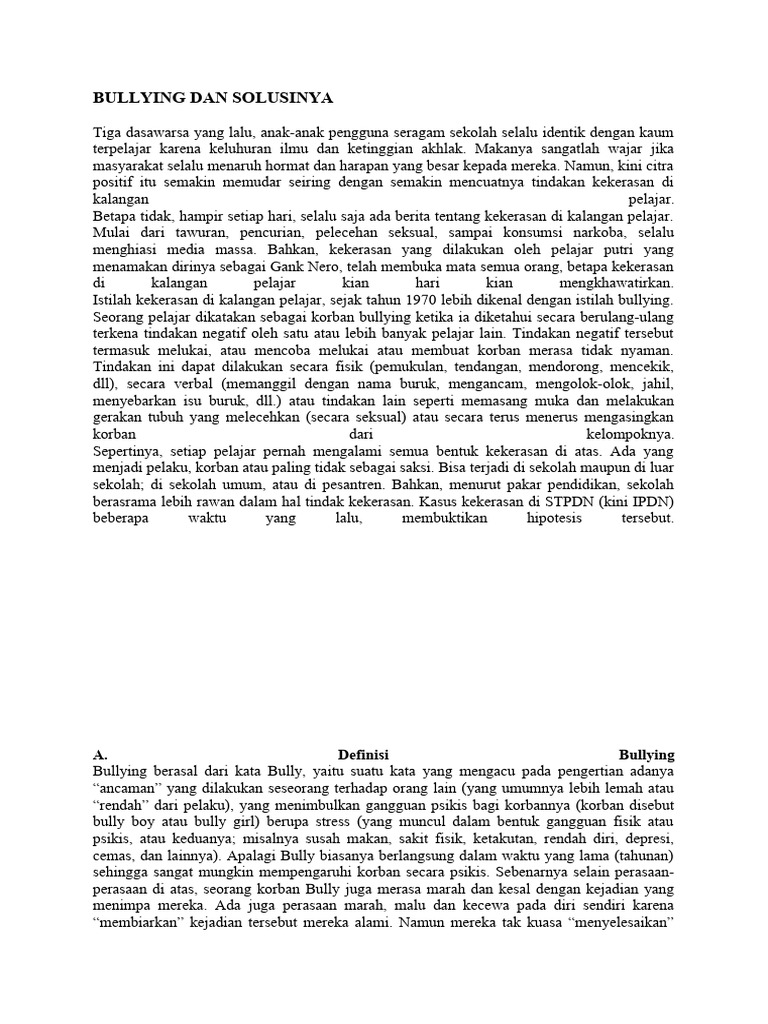 Solusi Mengatasi Bullying di Sekolah | PDF