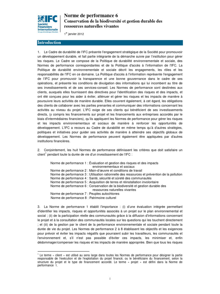2012 Ifc Performance Standard 6 FR | PDF | Affaires | Technologie et ...
