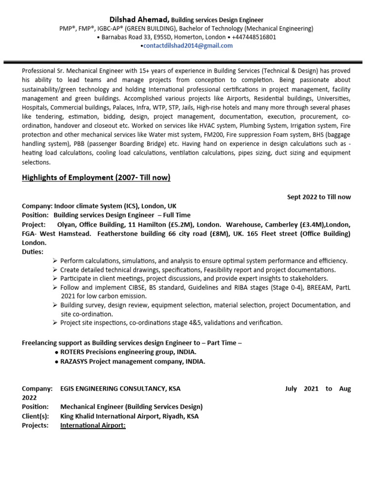 Dilshad Ahemad CV | PDF