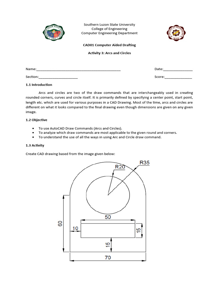 CAD Drawing: Arcs and Circles Guide | PDF | Curve | Geometry