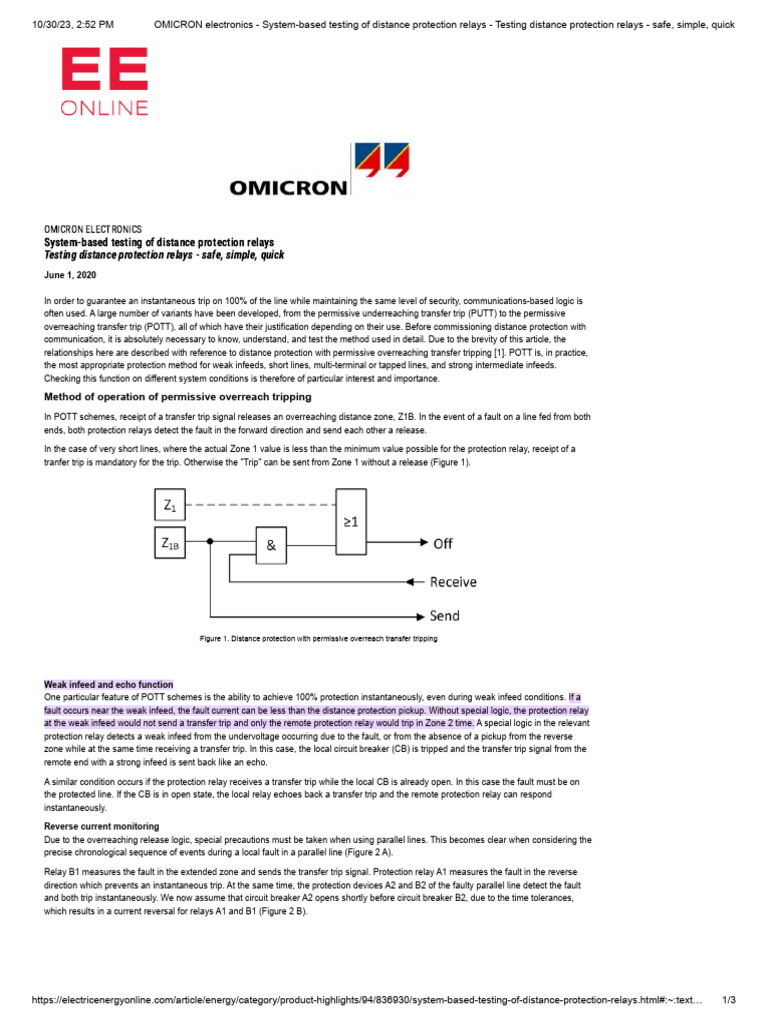 OMICRON Electronics - System-Based Testing of Distance Protection ...