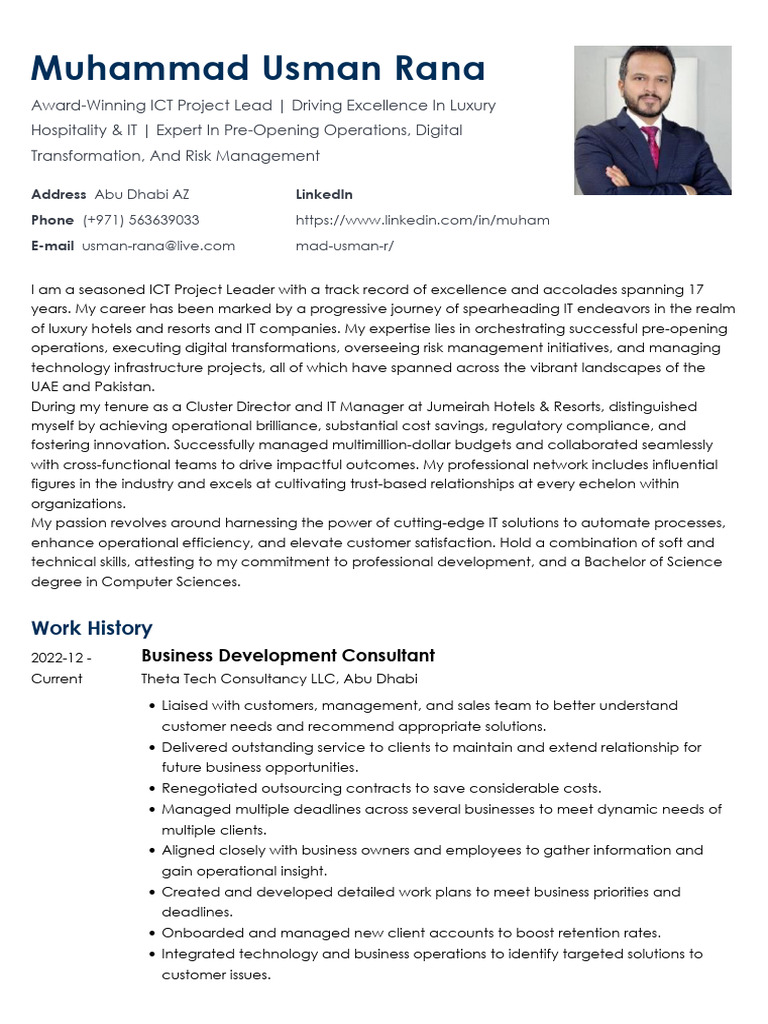 Muhammad Usman Rana Resume | PDF | Project Management | Computer Security
