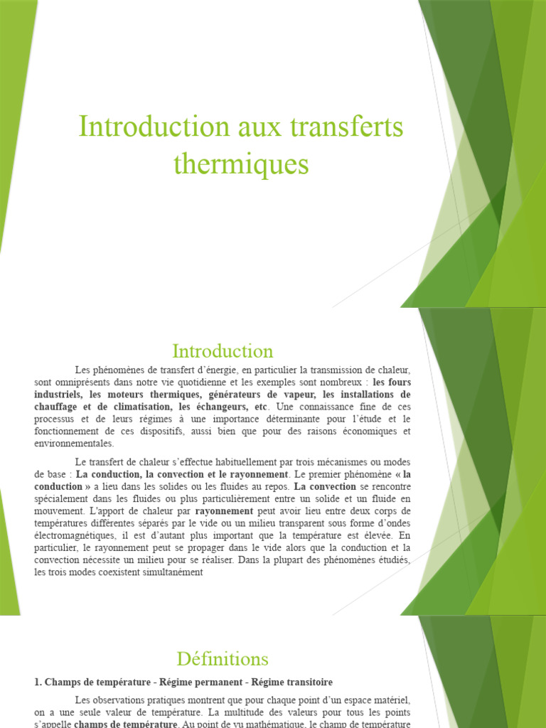 Introduction Aux TC | PDF | Transfert thermique | Flux (mathématiques)