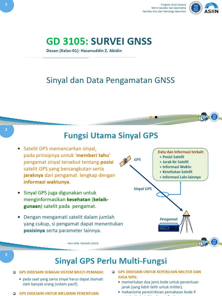 Survei GNSS 3 - Sinyal Dan Data Pengamatan GNSS - 2023 | PDF
