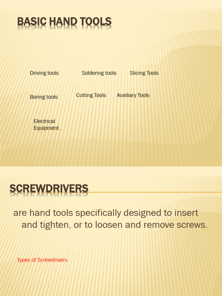 Basic Hand Tools | PDF | Soldering | Screw