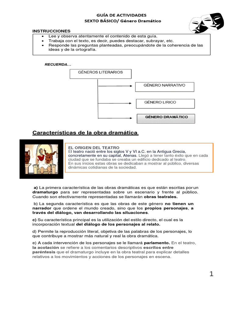 Lenguaje Guia Obra Dramática Pdf Teatro