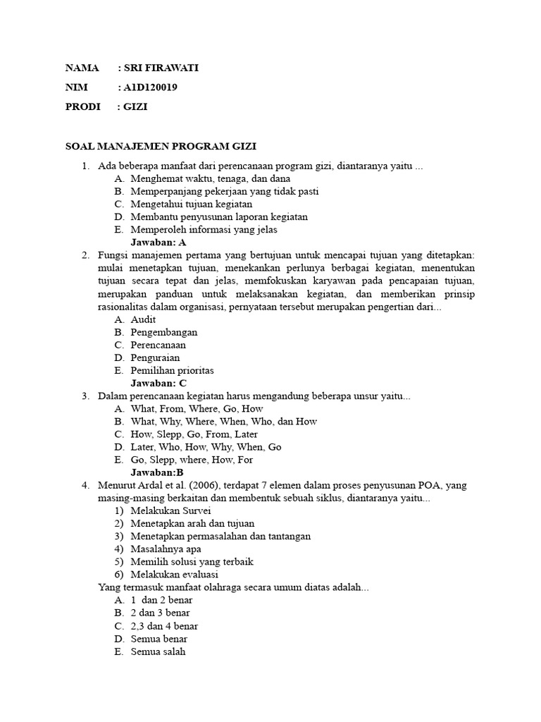 Manajemen Program Gizi | PDF