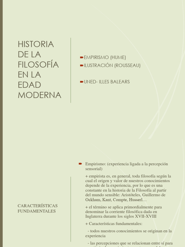 Historia de La Filosofía en La Edad Moderna | PDF | David Hume | Empirismo