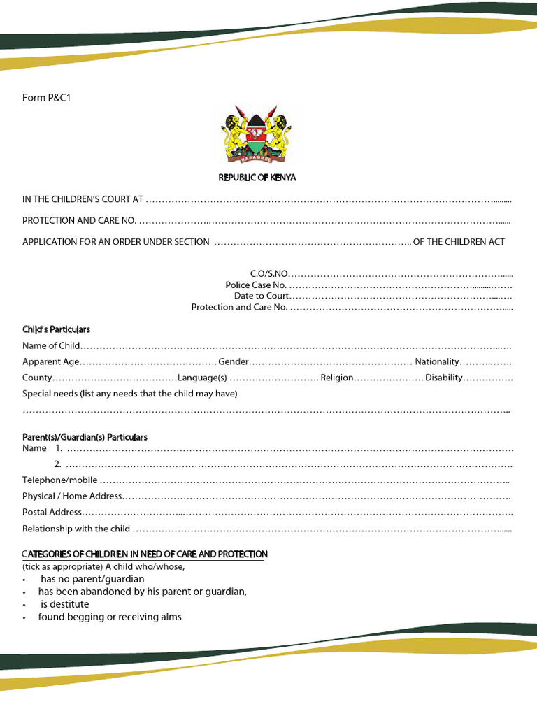 Form PC1 | PDF | Parent | Crimes