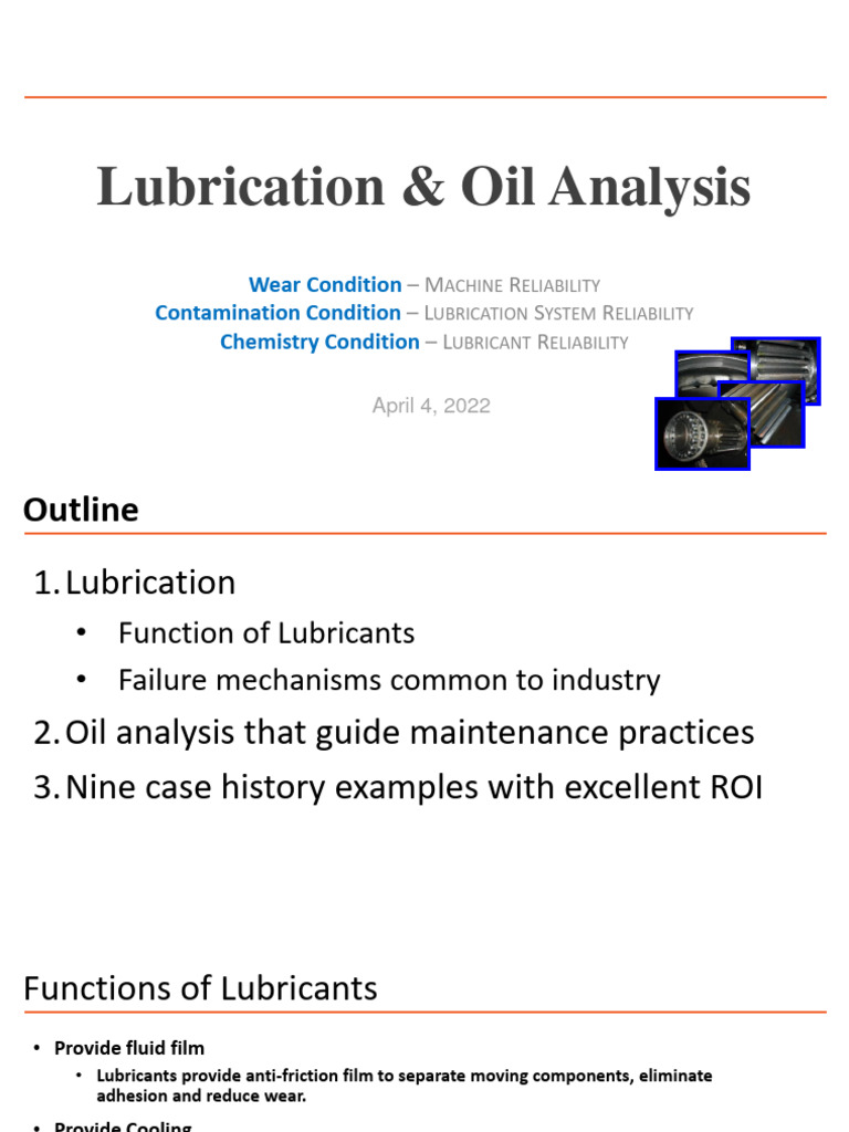 Lubrication and Oil Analysis 1698237450 | PDF | Wear | Lubricant