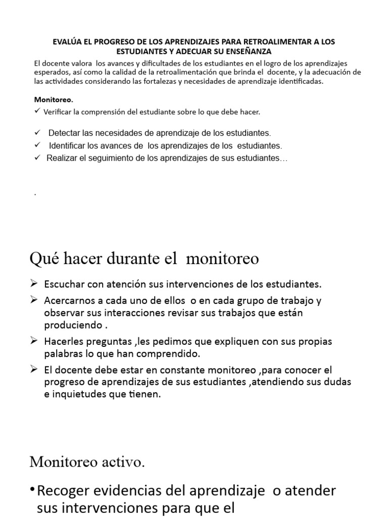 MONITOREO | PDF | Aprendizaje | Ciencia cognitiva