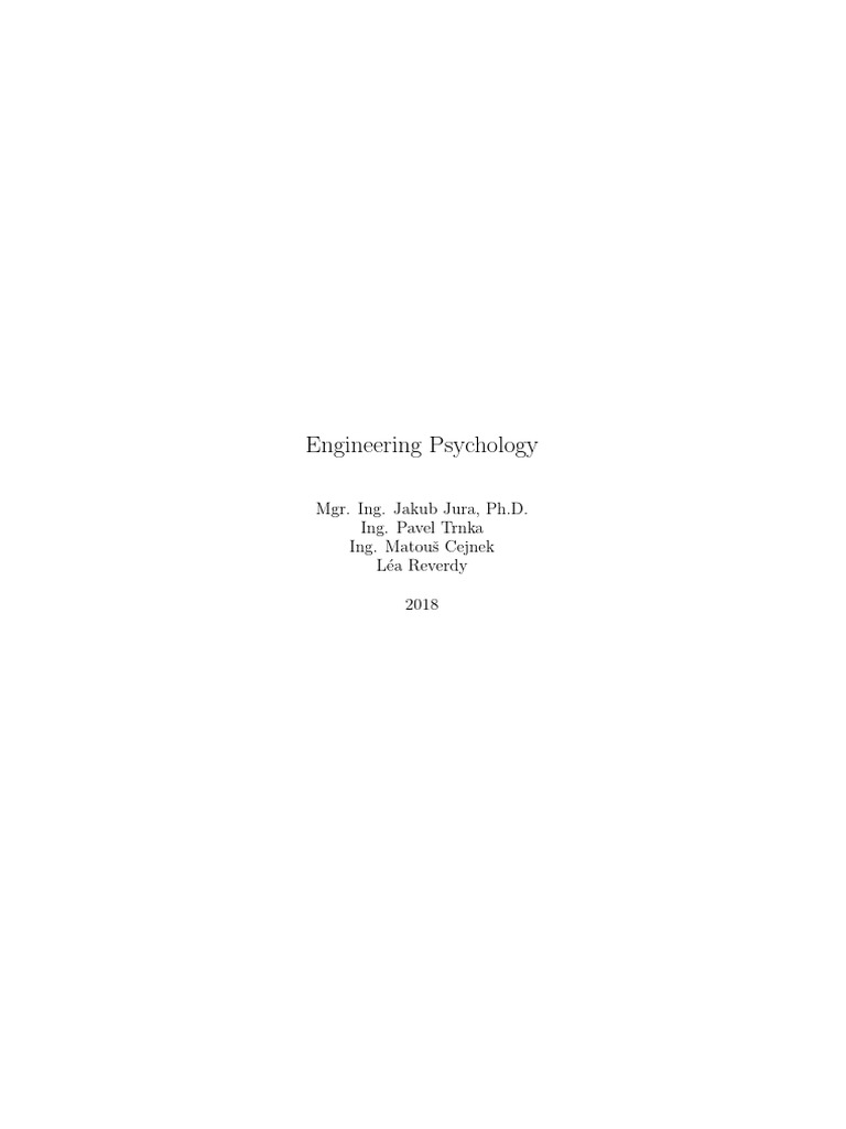 Engineering Psychology Actual v3 | PDF | Mental Chronometry | Psychology