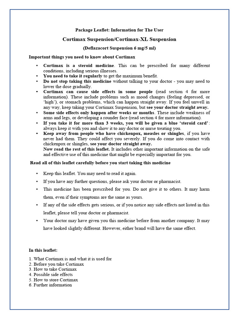 Cortimax Suspension Cortimax XL Suspension PIL | PDF | Autoimmune ...
