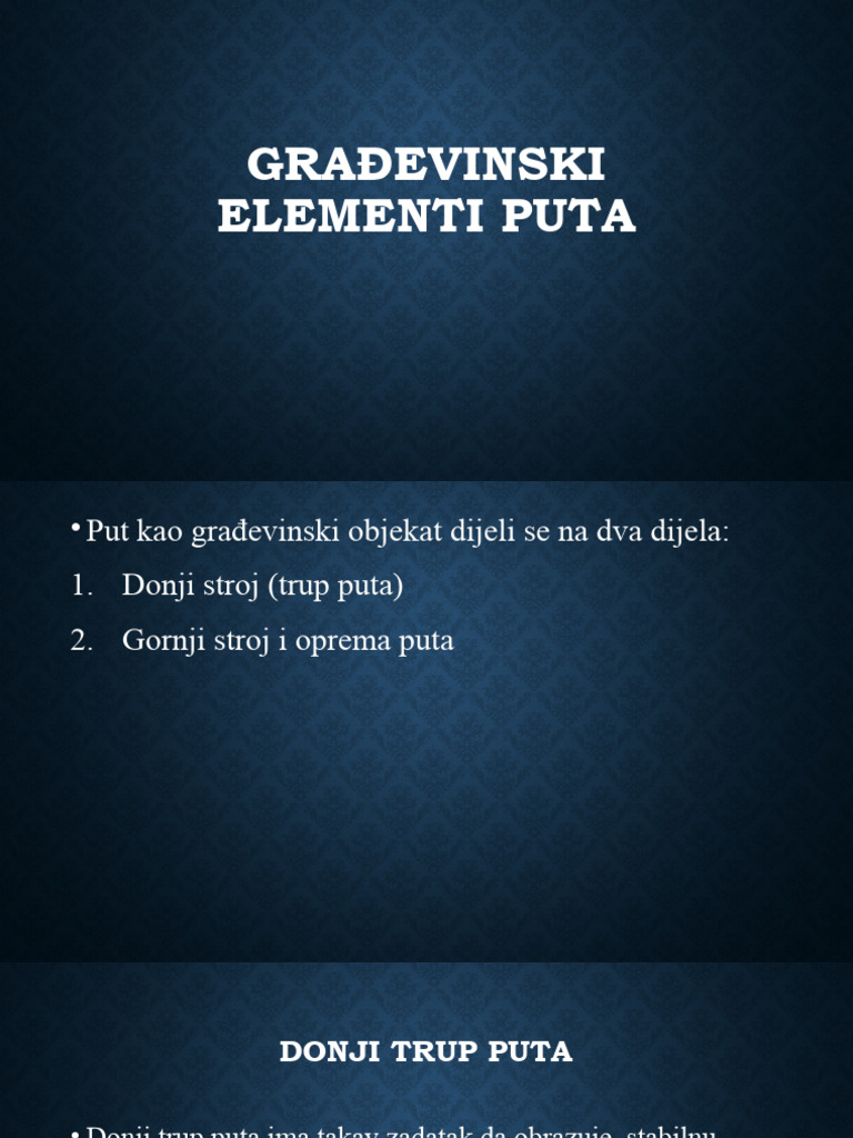 Građevinski Elementi Puta | PDF