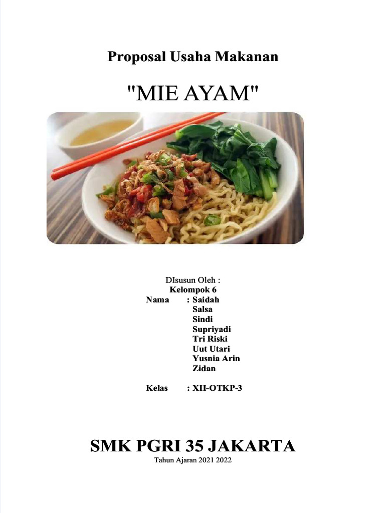 PDF Proposal Usaha Mie Ayam - Compress | PDF
