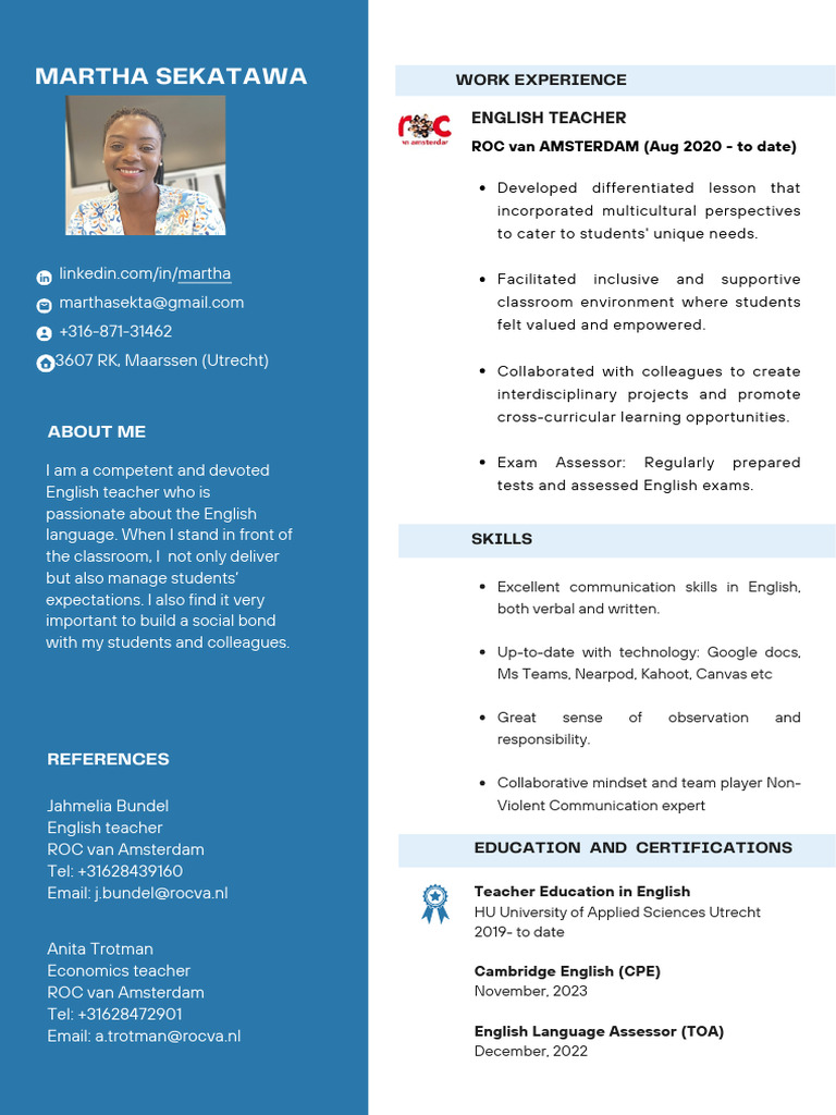 CV 2023 | PDF | Teachers | Education Theory