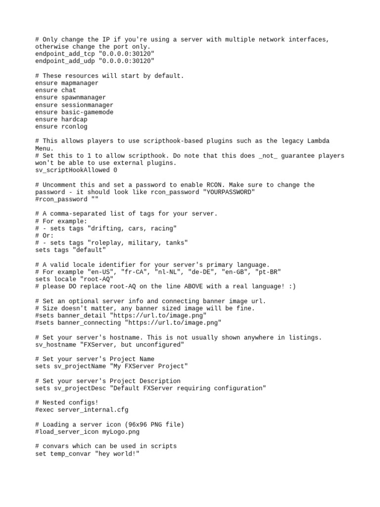 FXServer Configuration Guide | PDF | Business