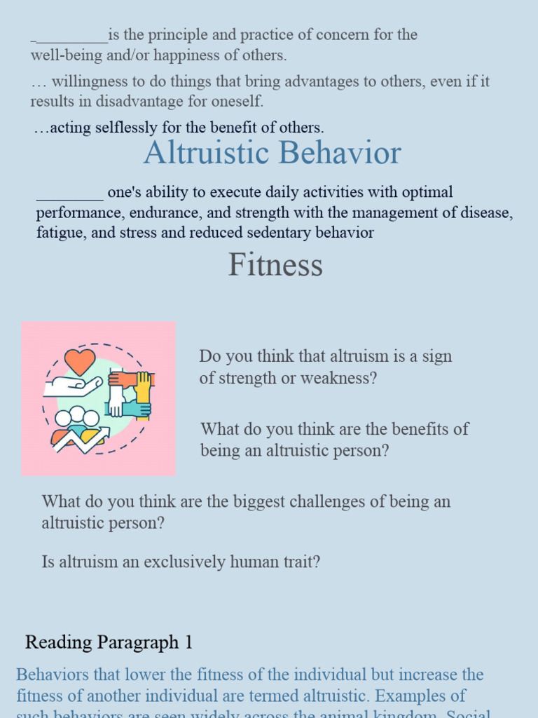 Altruistic Behavior | PDF | Altruism | Eusociality