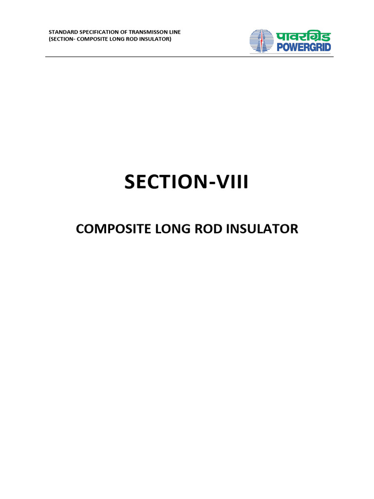 Section-Viii: Composite Long Rod Insulator | PDF | Insulator ...