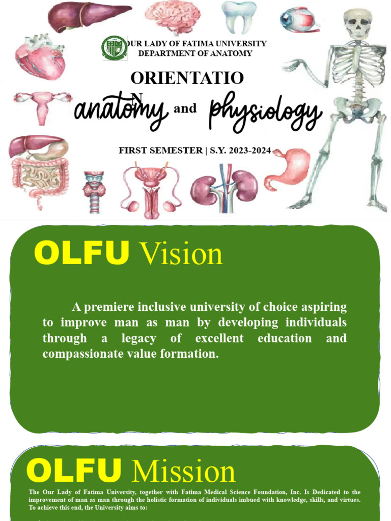 OLFU Anatomy Course Orientation 2023 | PDF