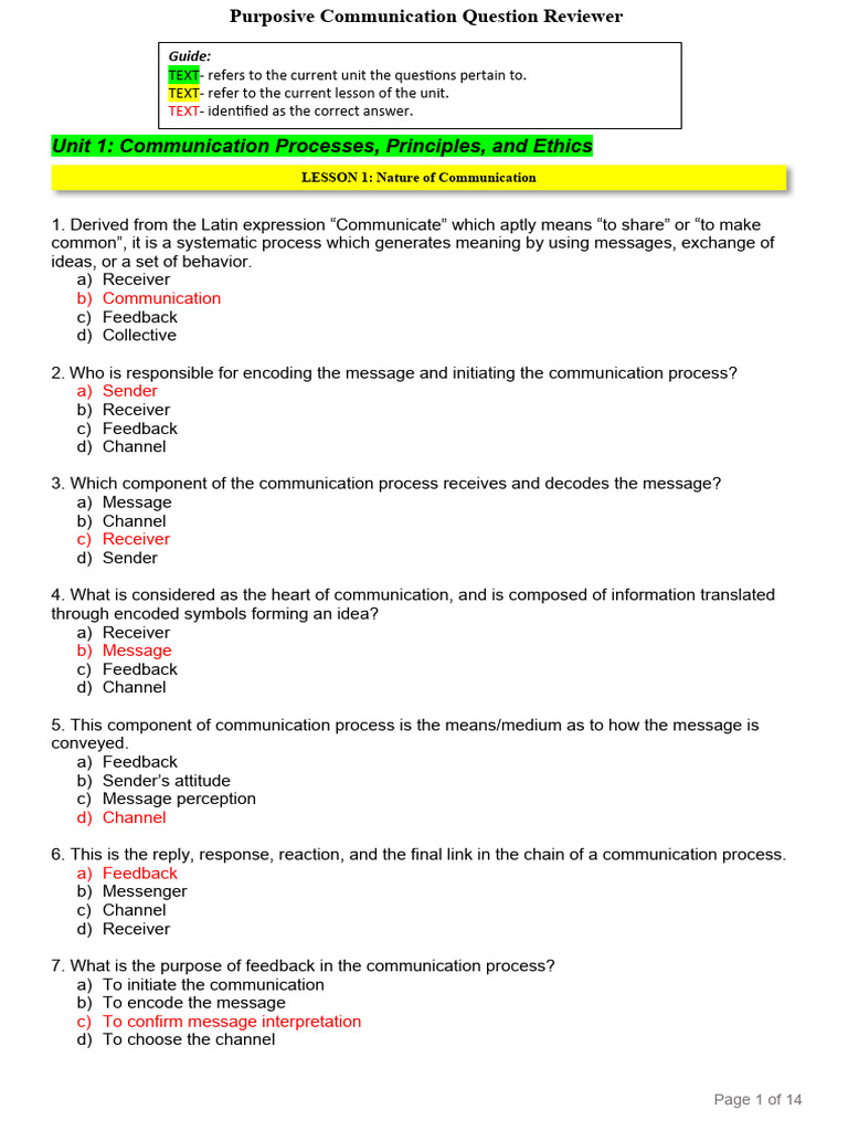 PurCom Reviewer | PDF | Communication | Nonverbal Communication