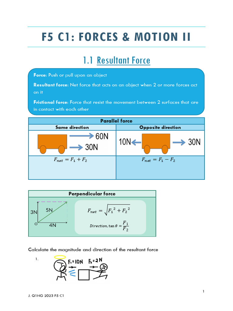 Phy F5 C1 Notes | PDF | Force | Tension (Physics)