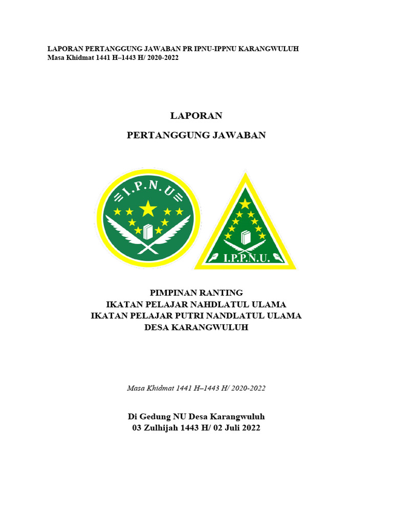 LPJ PR Ipnu Ippnu 2 | PDF | Karier & Perkembangan