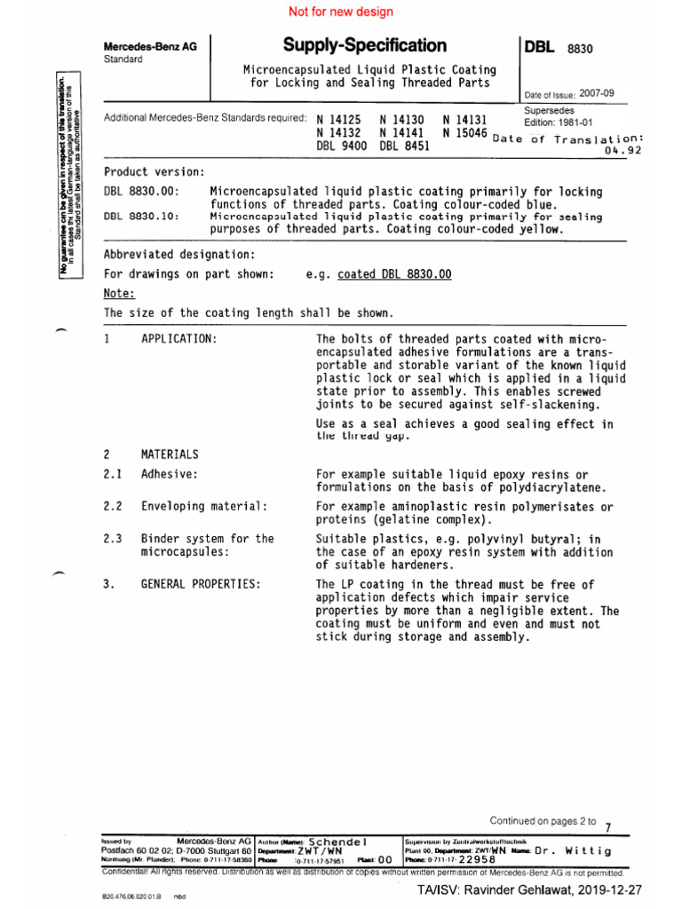 DBL 8830 For Sealent Coating | PDF