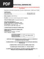 Marshal 200 SC - Bula | PDF | Embalagem e rotulagem | Inseticida