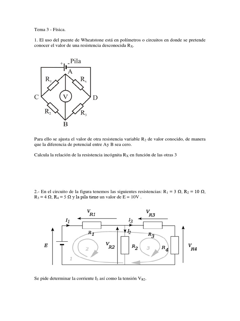 Ejercicios Clase Tema 2 | PDF | Resistencia Eléctrica y Conductancia | Ingenieria Eléctrica