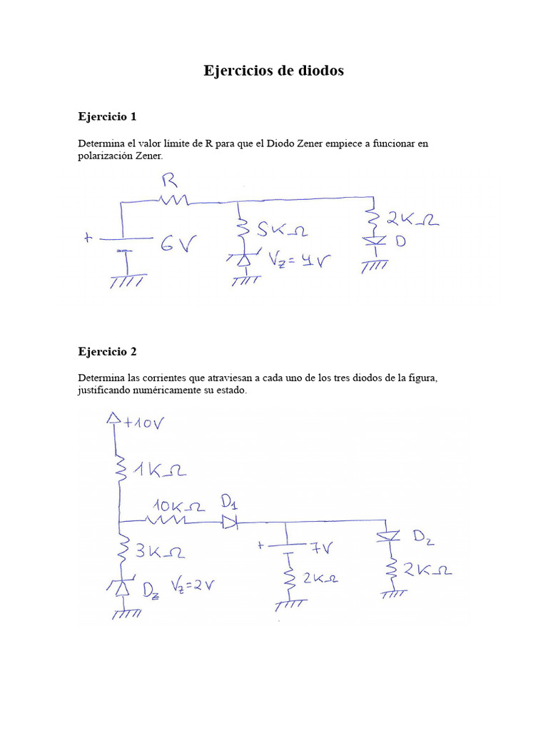 Ejercicios de Diodos | PDF