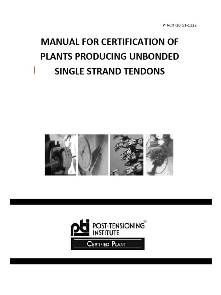 PTI Certification Manual for Plants | PDF | Prestressed Concrete ...