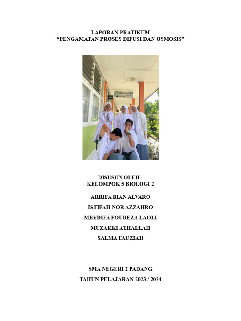 Laporan Biologi Kelompok 5 Difusi | PDF