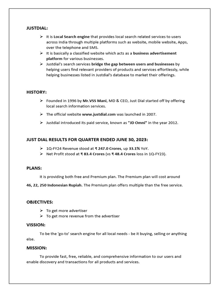 Justdial | PDF | Advertising | Mobile App