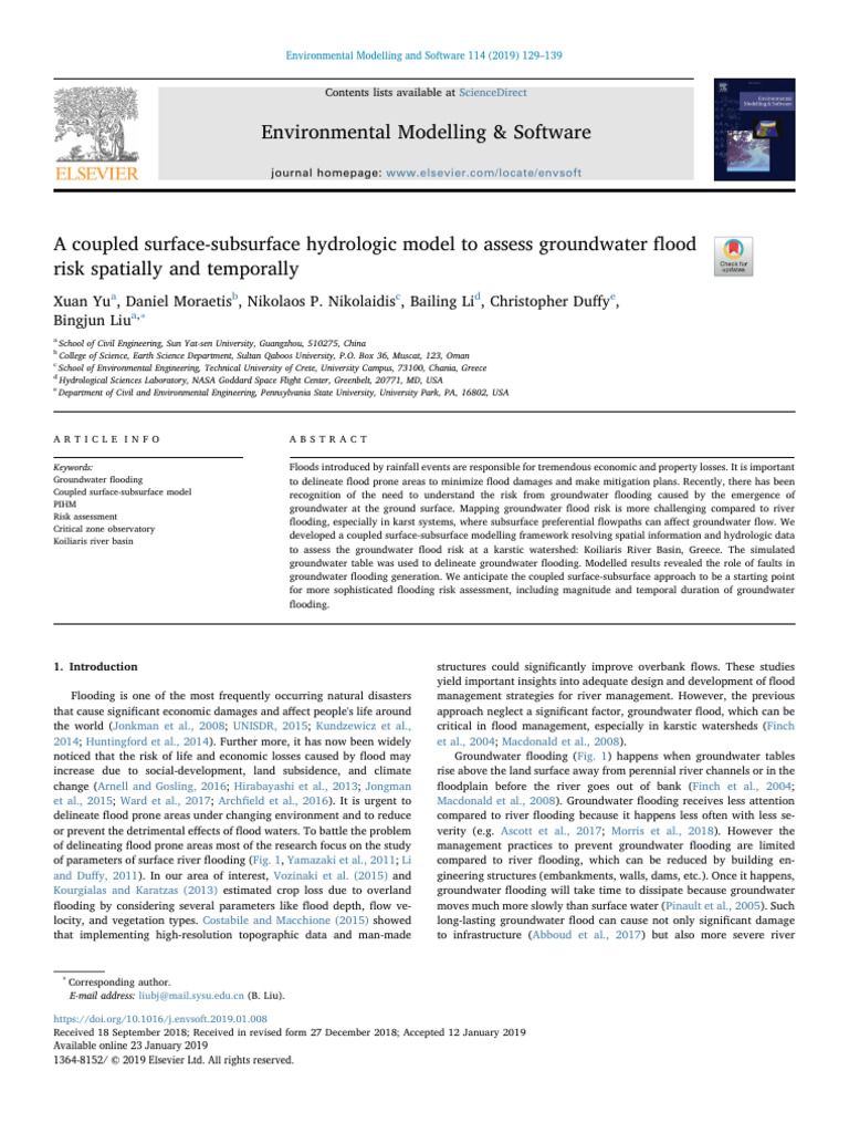 A Coupled Surface Subsurface Hydrologic Model To Assess Groundwater Flood Risk Spatially And