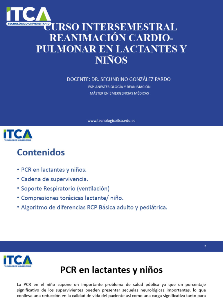 RCP en Lactantes y Niños. | PDF | Reanimación cardiopulmonar | Medicina ...