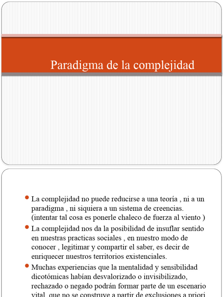 Paradigma de La Complejidad | PDF | Pensamiento | Paradigma