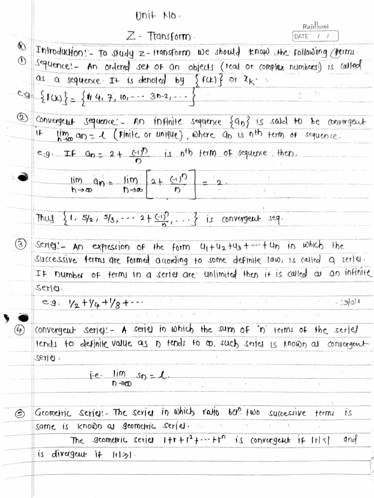 Unit No. 2 Z-Transform | PDF