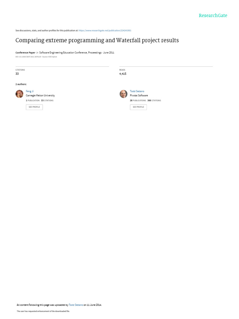 Comparing Extreme Programming and Waterfall Projec | PDF | Software Development Process | Agile ...