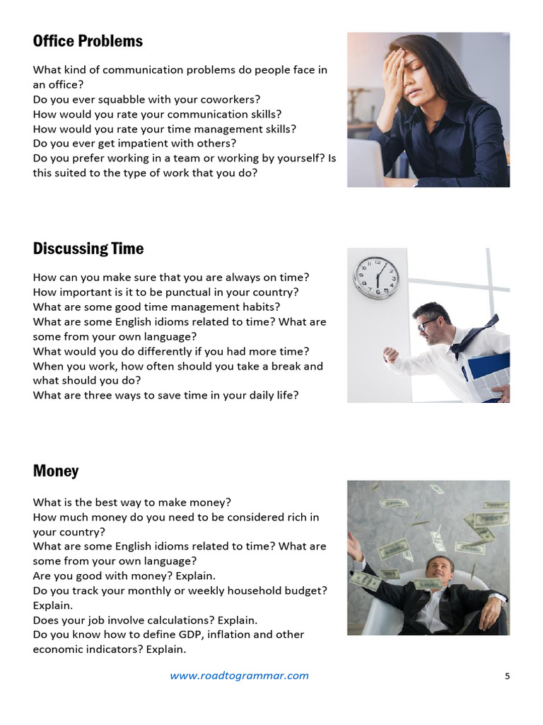 R2G Business English Conversation Questions-5 | PDF