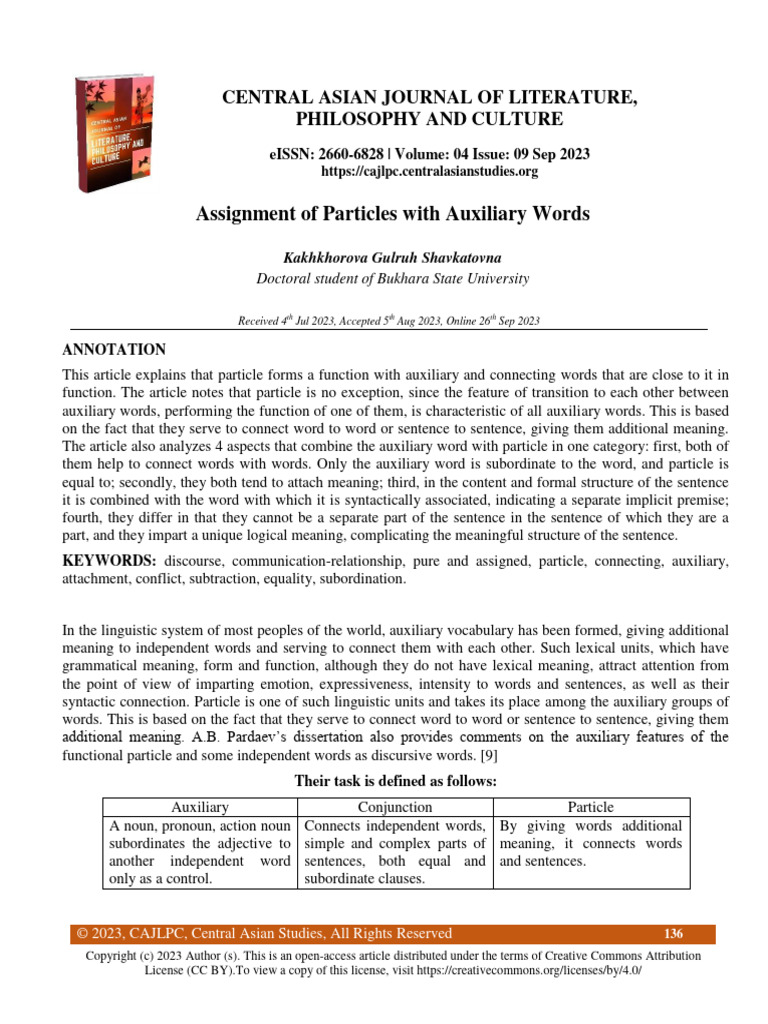 Assignment of Particles With Auxiliary Words | PDF | Adverb | Word